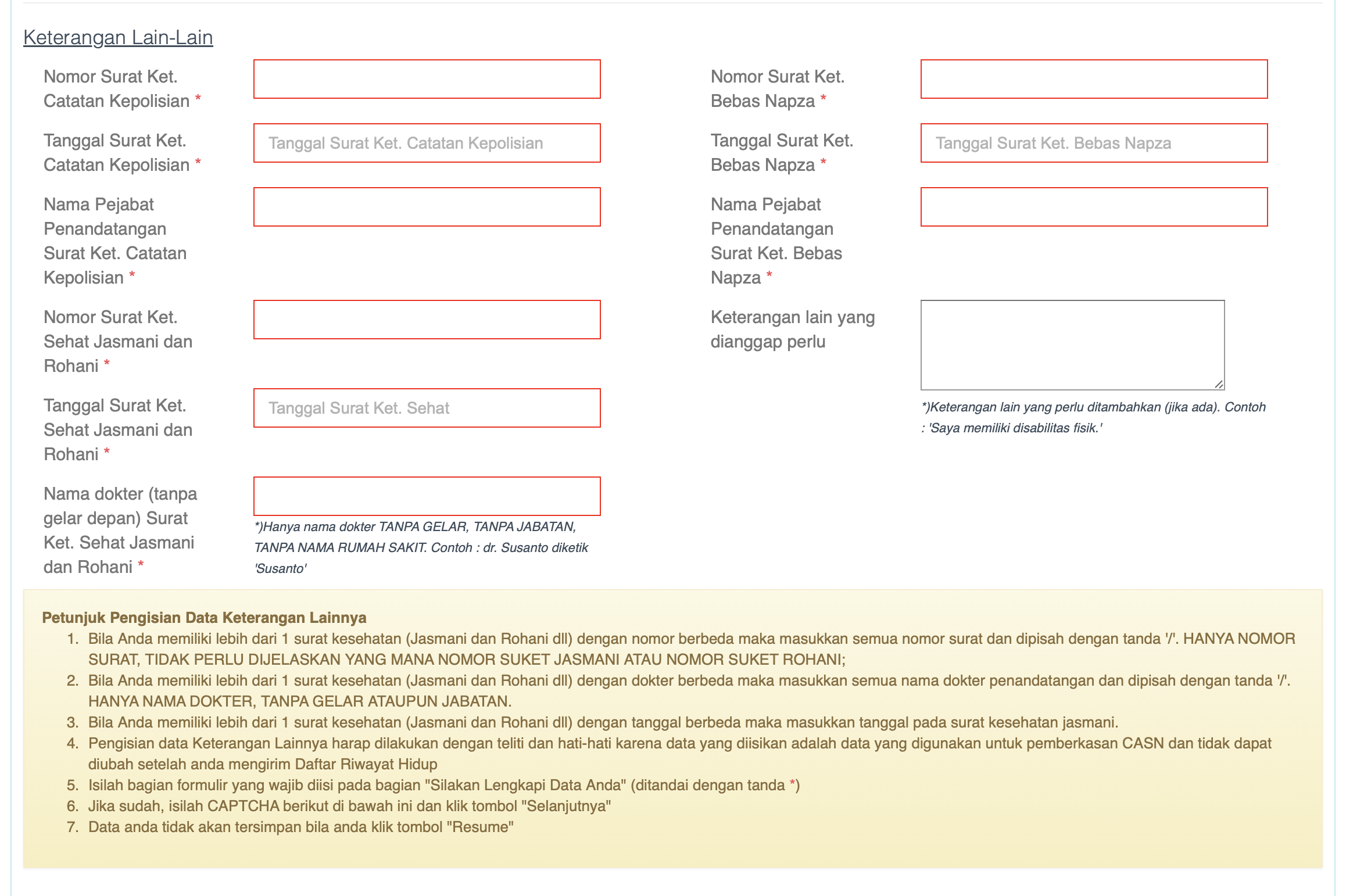 alur pengisian drh cpns, dokumen pemberkasan cpns